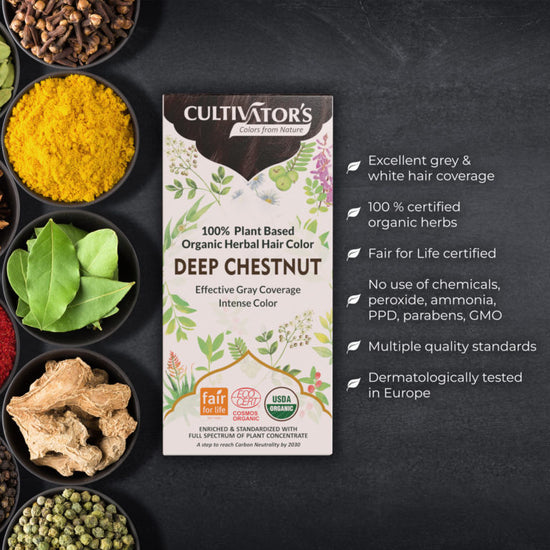 Deep-Chestnut Organic Natural Hair Color – Cultivator Shop India